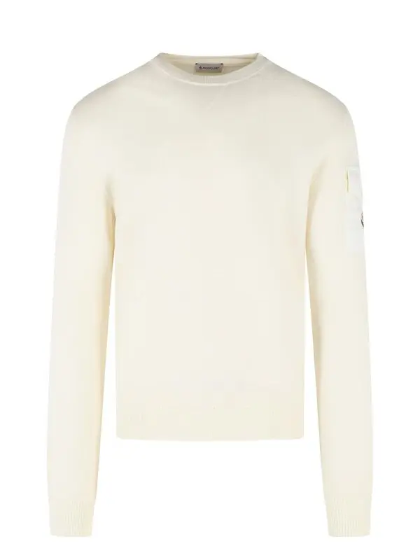 Moncler Virgin Wool Tricot Sweatshirt - White