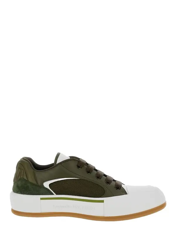 Alexander McQueen Leather And Fabric Low Top Sneakers - Multicolor
