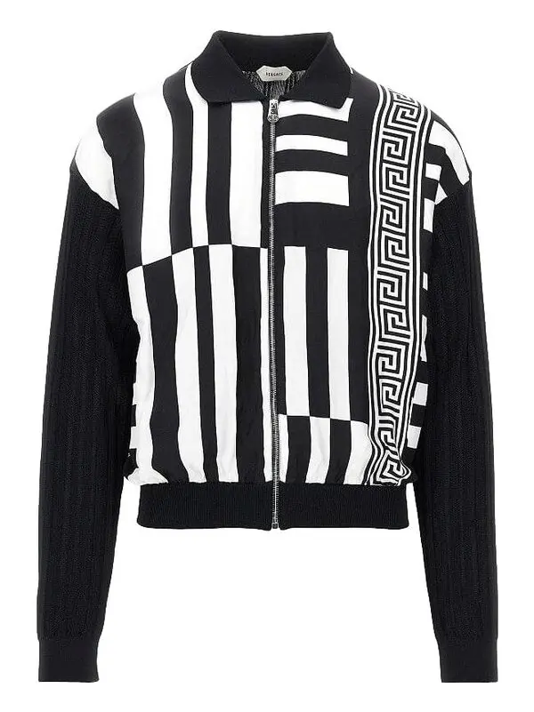 Versace Twill Sylvester Print Cardigan - Black