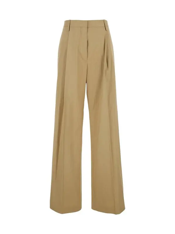 Dries Van Noten Pleated Fabric Trousers - Cream