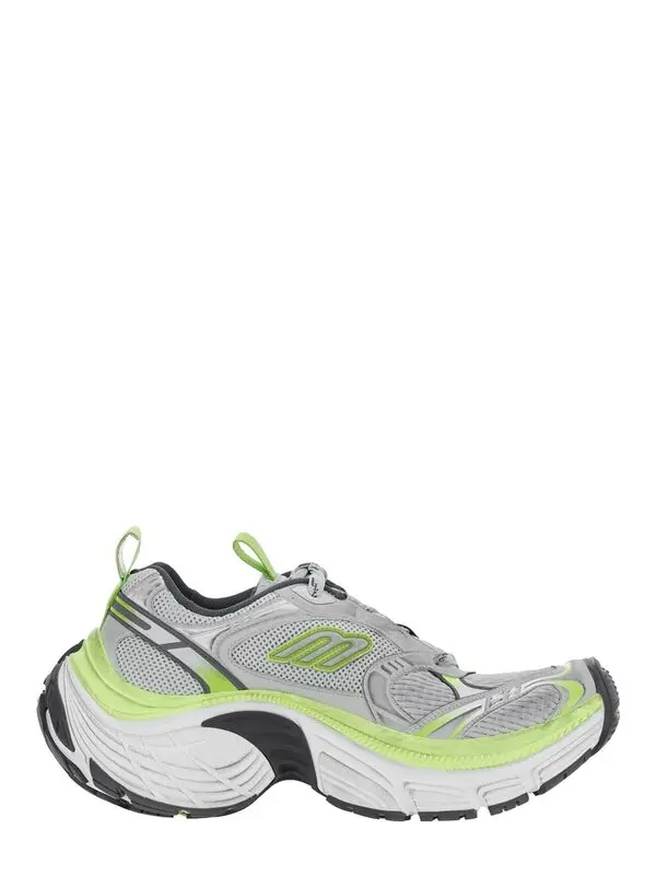 Balenciaga 10xl' Grey Sneakers With Embossed Logo On The Tongue In Tech Fabric - Gray