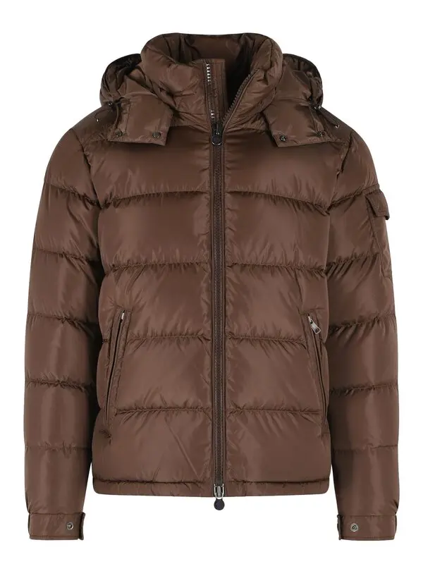 Moncler Matt 'maya' Polyamide Down Jacket - Brown