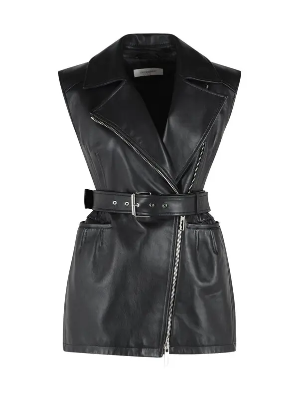 Sportmax Fave' Leather Jacket - Black