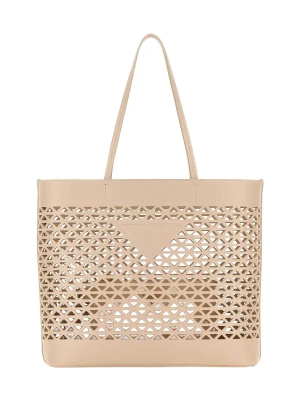 Prada Leather Shopping Bag - Brown