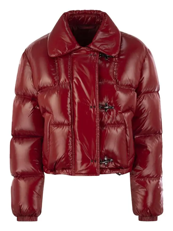 FAY Cropped Down Jacket - Red