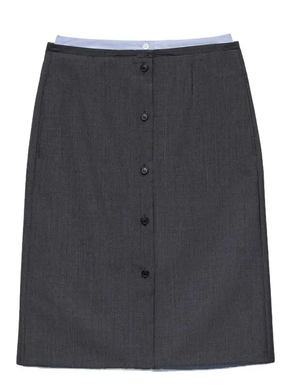 Prada Grey Skirts Pencil Skirts - Gray