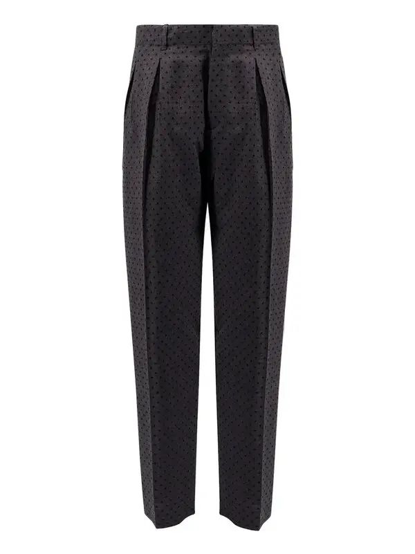 Dior Polka-dots Virgin Wool And Alpaca Jacquard Trousers - Multicolor