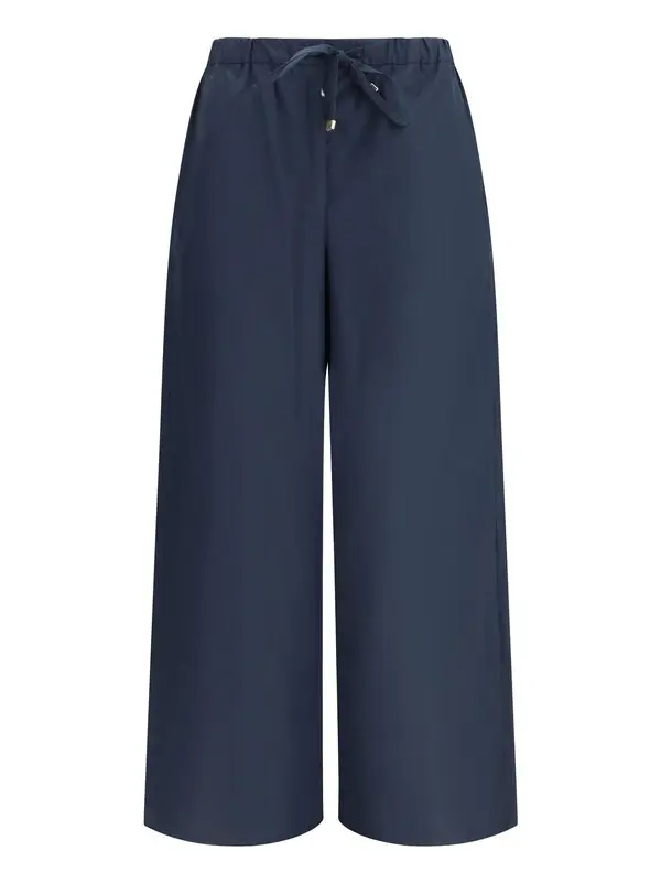 Max Mara Aureo Cotton Poplin Pants - Blue