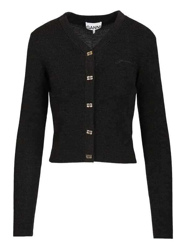 GANNI Mini Merino Cardigan - Gray