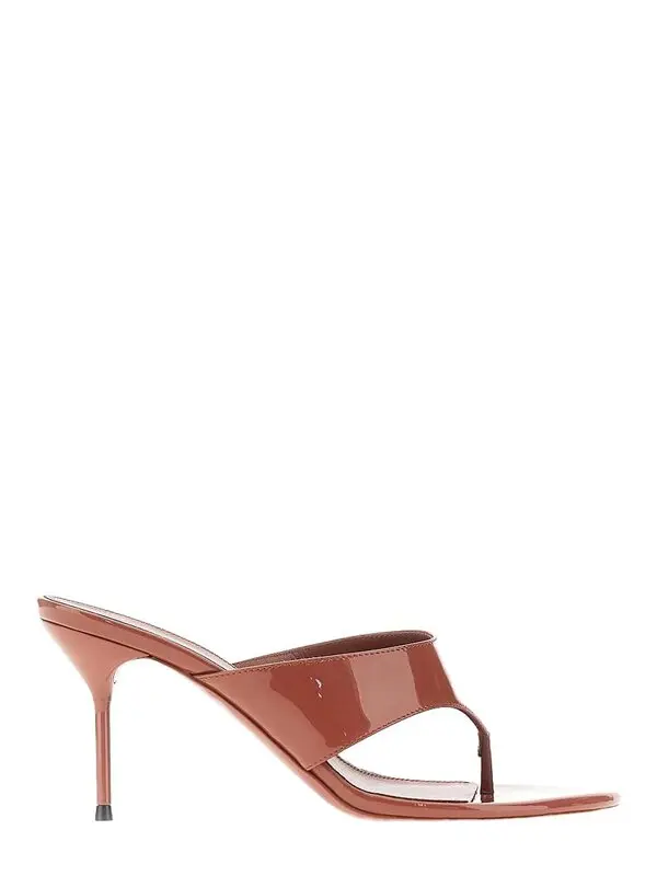 Paris Texas Patent-leather Thong Mules - Brown