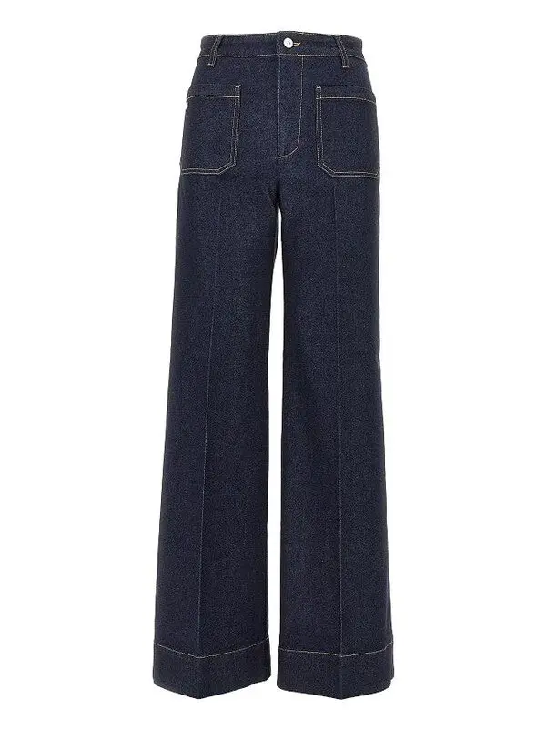 Victoria Beckham Alina' Wide Leg Jeans - Blue