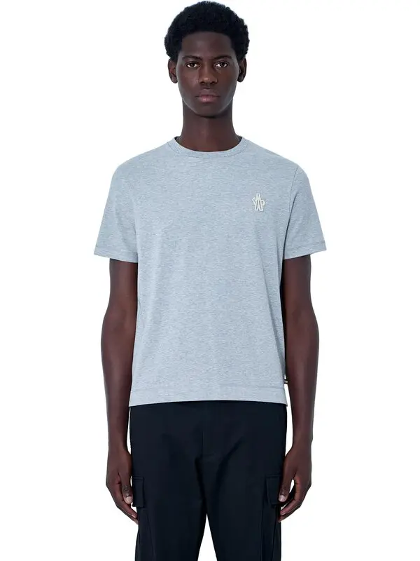 Moncler Set Of Three Logo Motif T-shirts - Gray