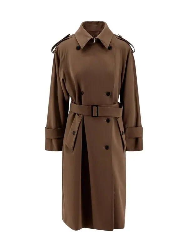 Max Mara Mxmcerto Virgin Wool Trench - Multicolor