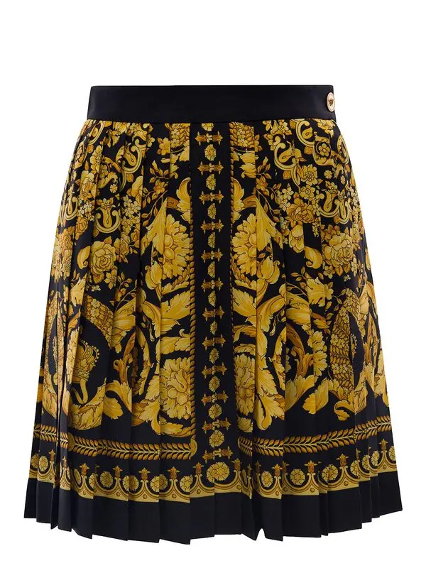 Versace Baroque Print Silk Skirt - Multicolor