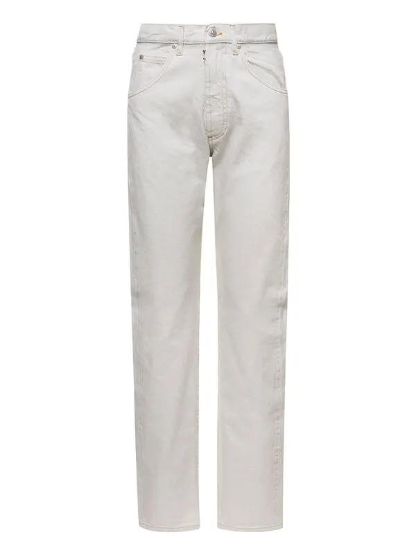 MAISON MARGIELA White 5-pocket Style Straight Jeans With Contrasting Stitching In Cotton Denim - Multicolor