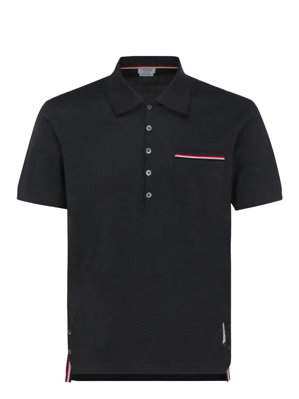 Thom Browne Short Sleeves Polo - Gray