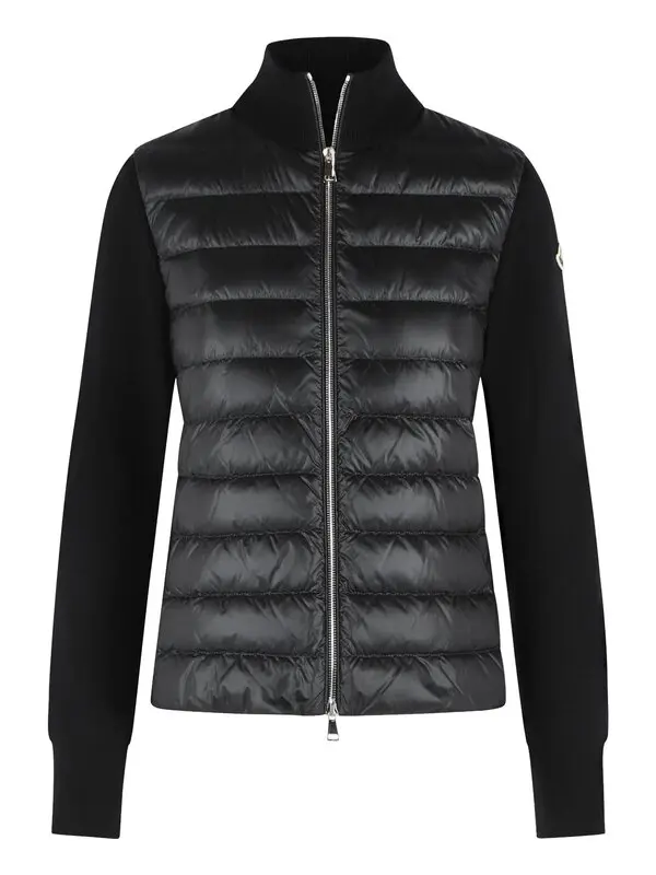 Moncler Tricot Virgin Wool Cardigan - Black