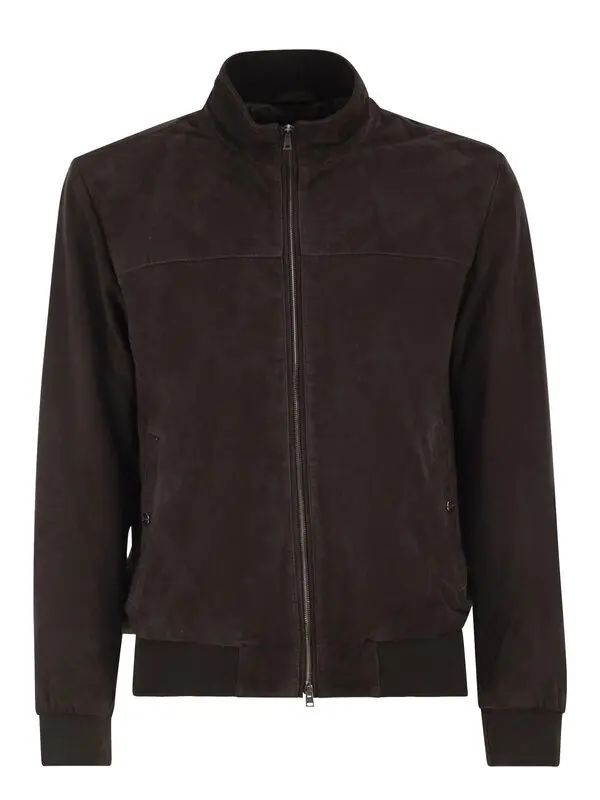 Herno Suede Goatskin Bomber Jacket - Brown
