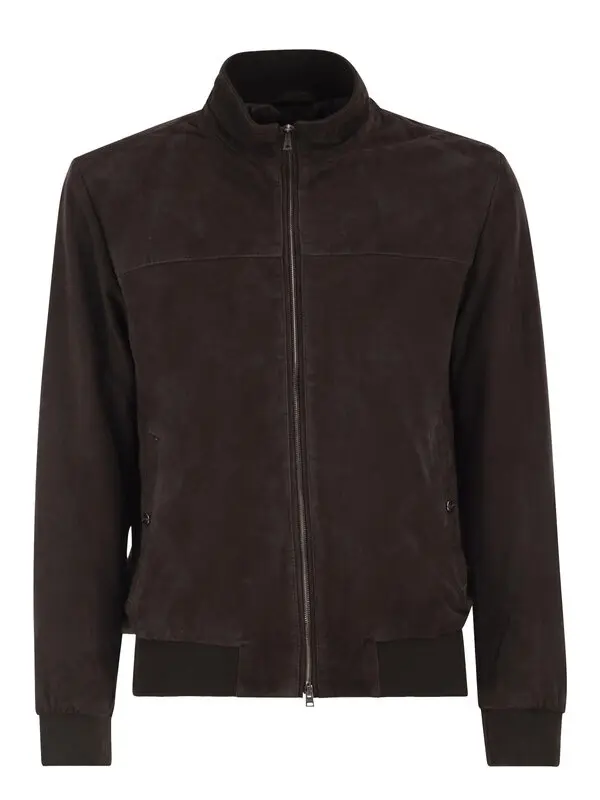 Herno Suede Goatskin Bomber Jacket - Brown