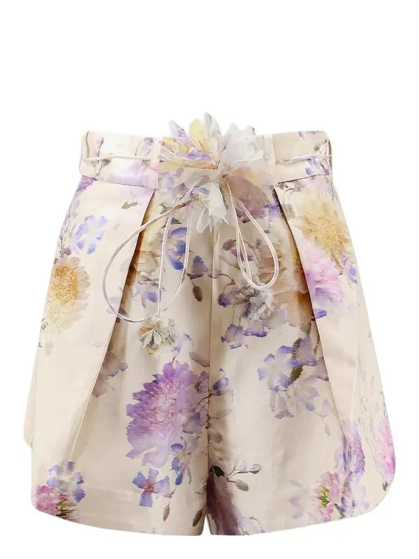 Zimmermann Luna Silk And Cotton Shorts - Cream