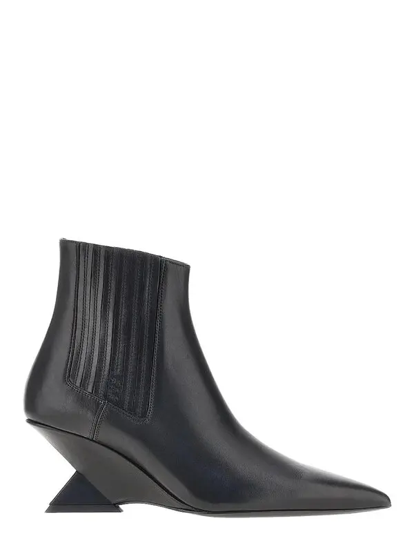 Attico Cheope Leather Ankle Boots - Black