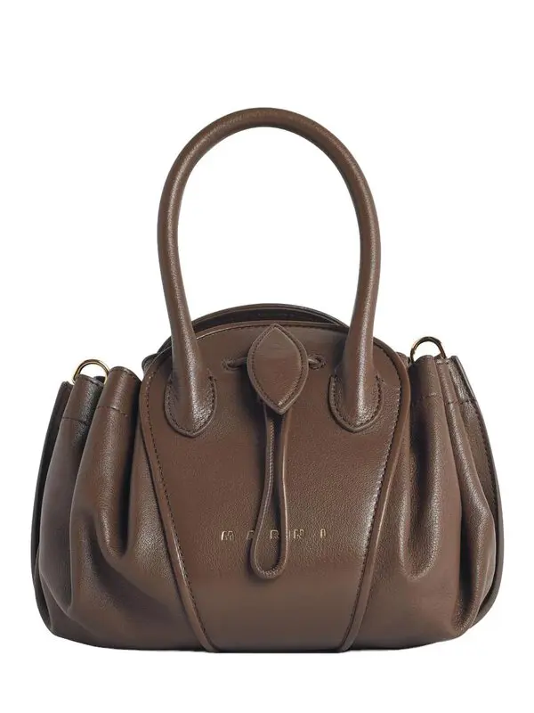 Marni Tulipea Leather Bag - Brown