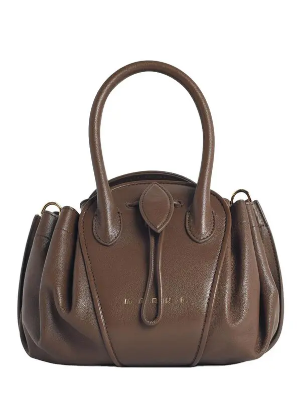 Marni Tulipea Leather Bag - Brown