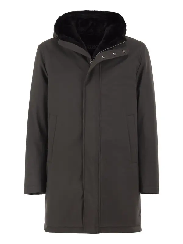 Herno Technical Hooded Coat - Black