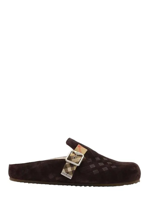 Burberry Urchin Shearling-lined Suede Clogs - Brown