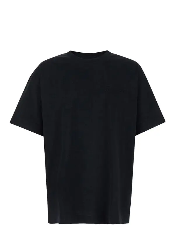 Givenchy Black Crewneck T-shirt With Logo Lettering Detail In Cotton - Multicolor