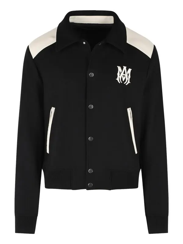 Amiri Virgin Wool Blend Varsity Jacket - Black