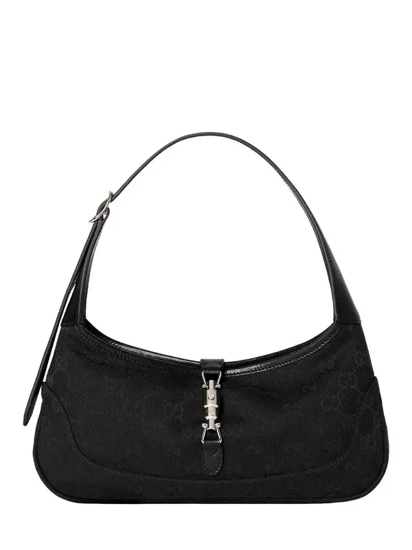 Gucci Jackie Slim Gg Canvas Shoulder Bag - Black