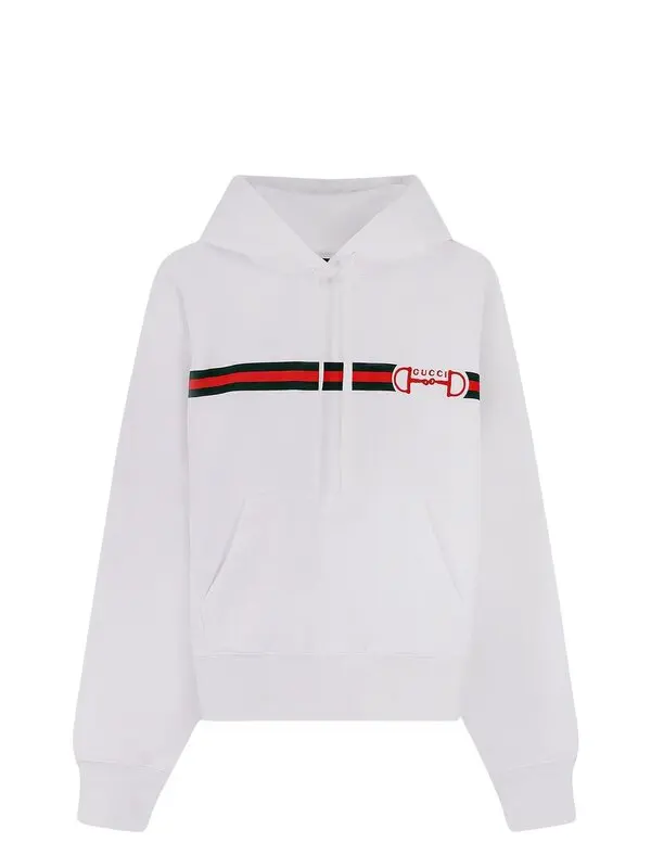 Gucci Cotton Sweatshirt With Embroidered Horsebit On The Front - Multicolor