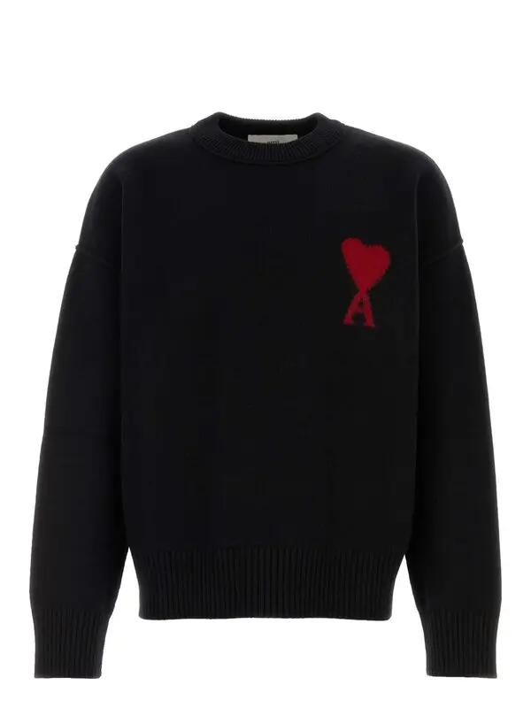 AMI Paris Wool Sweater - Black