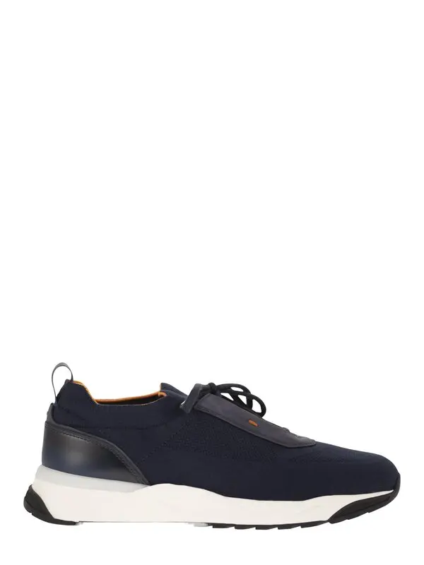 Santoni Textile And Leather Trainers With Raised Sole - Multicolor
