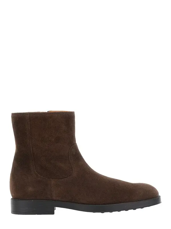 TOD'S Ankle Boot With Zip In Camel And Brown Rubber Sole For - Multicolor