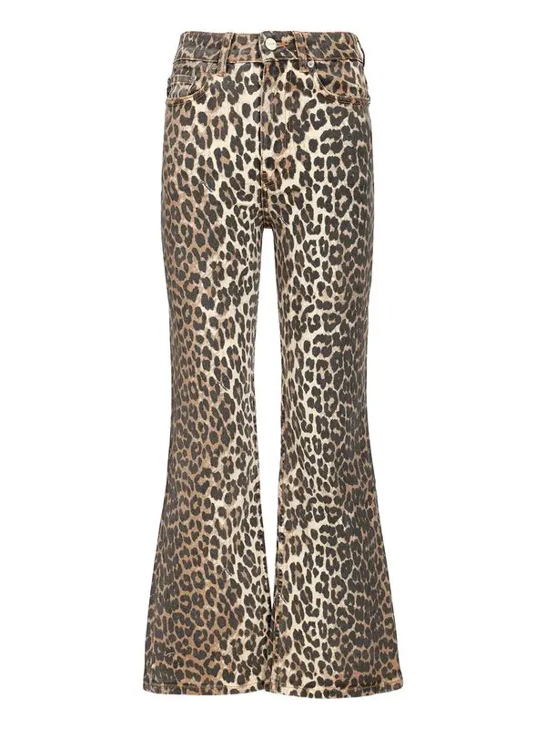 GANNI Cropped Flared Jeans - Multicolor