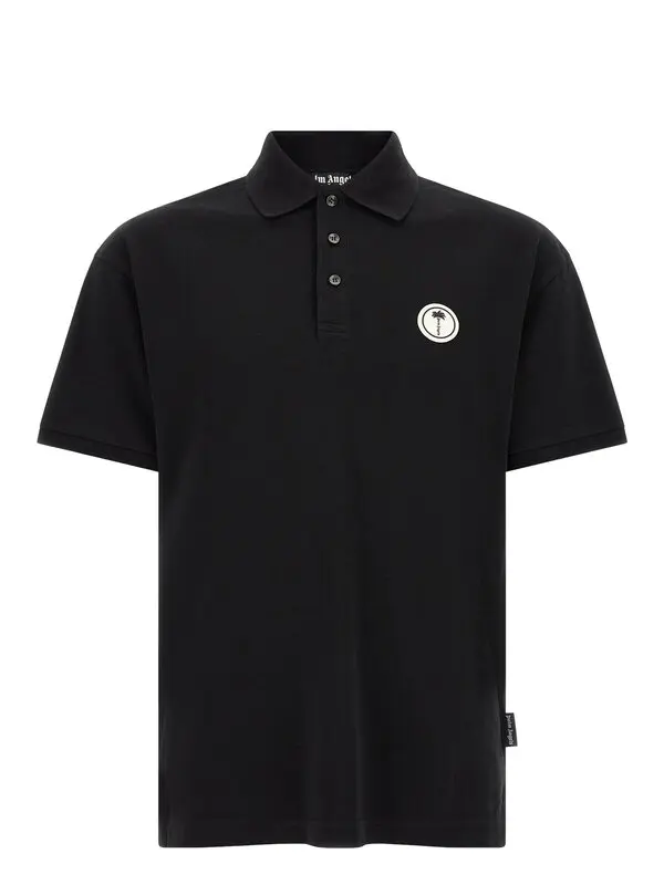 Palm Angels Logo Patch Polo Shirt - Black