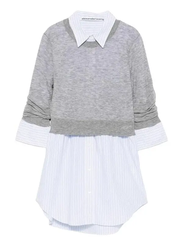 Alexander Wang Layered Design Crew Neck Jumper - Gray