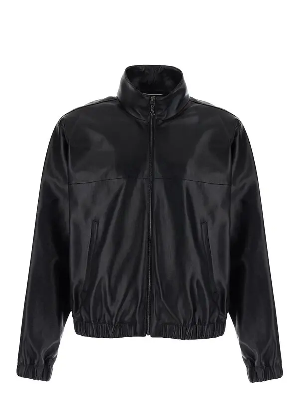 Saint Laurent High Collar Leather Jacket - Multicolor