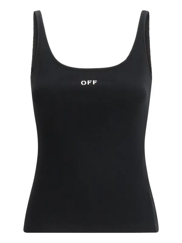 Off-White Off Stamp Rib Tank Top - Black