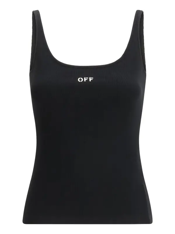 Off-White Off Stamp Rib Tank Top - Black