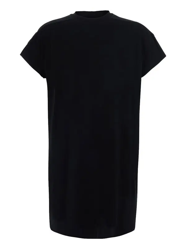 Rick Owens Jumbo' Black T-shirt With Ribbed Crew Neck And Dropped Shoulders In Cotton For - Multicolor