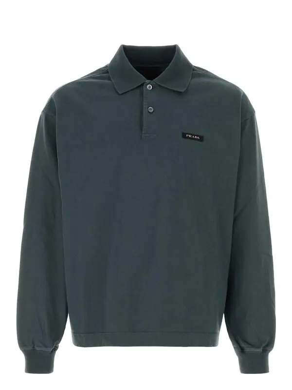 Prada Petrol Blue Cotton Polo Shirt - Green