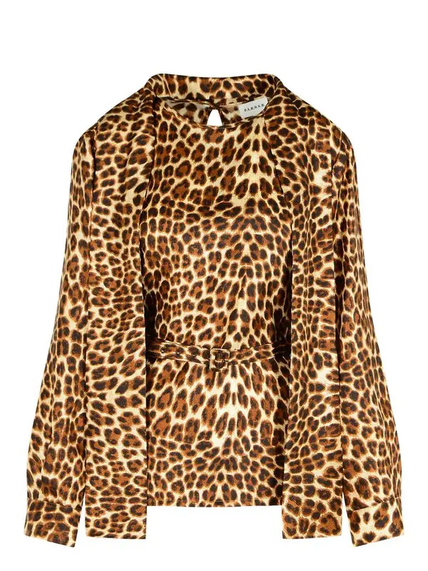 P.a.r.o.s.h Silk Animal Print Blouse - Brown