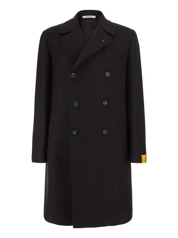 Tagliatore Arden' Double-breasted Coat With Notched Revers And Half Belt In Blend Wool For - Brown