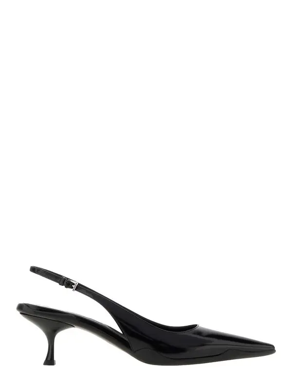 Prada Leather Slingback Pumps - Black