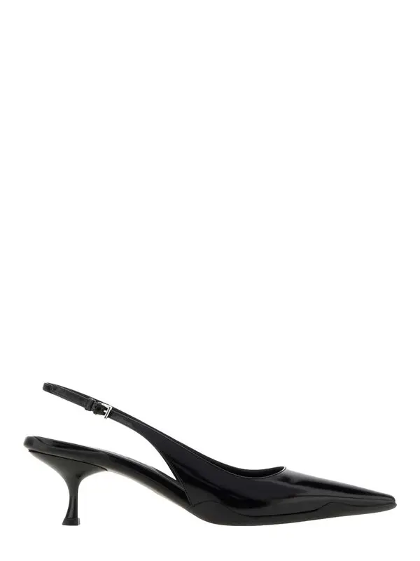 Prada Leather Slingback Pumps - Black