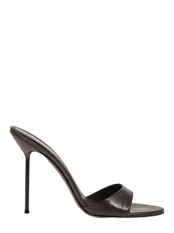 Paris Texas Lidia Mule 105 Patent Leather Sandals - Brown