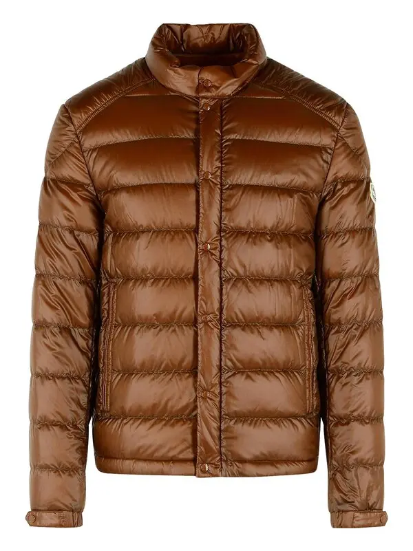 Moncler Short Polyamide Down Jacket - Brown